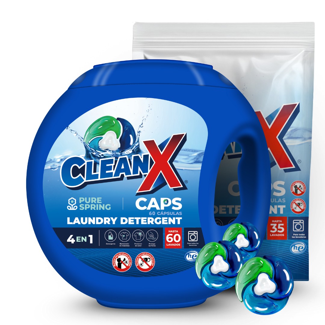 Detergente para ropa en cápsulas CleanX 95 unidades